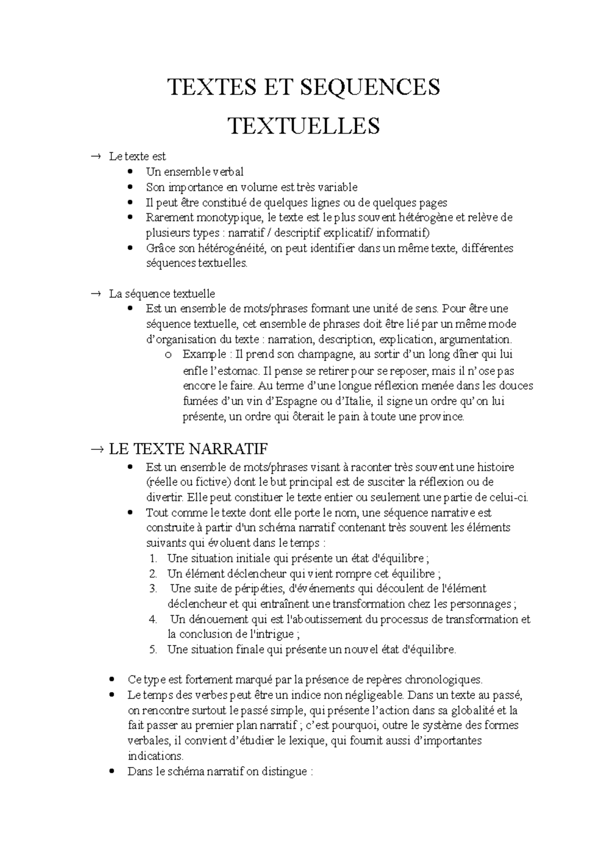 Textes et Sequences - TEXTES ET SEQUENCES TEXTUELLES Le texte est Un ...