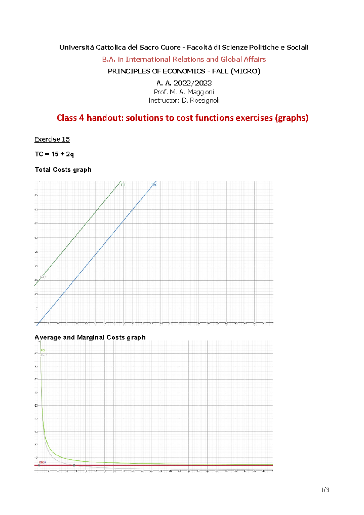Class 4 Handout Graphs 2 - 1/ Università Cattolica del Sacro Cuore ...