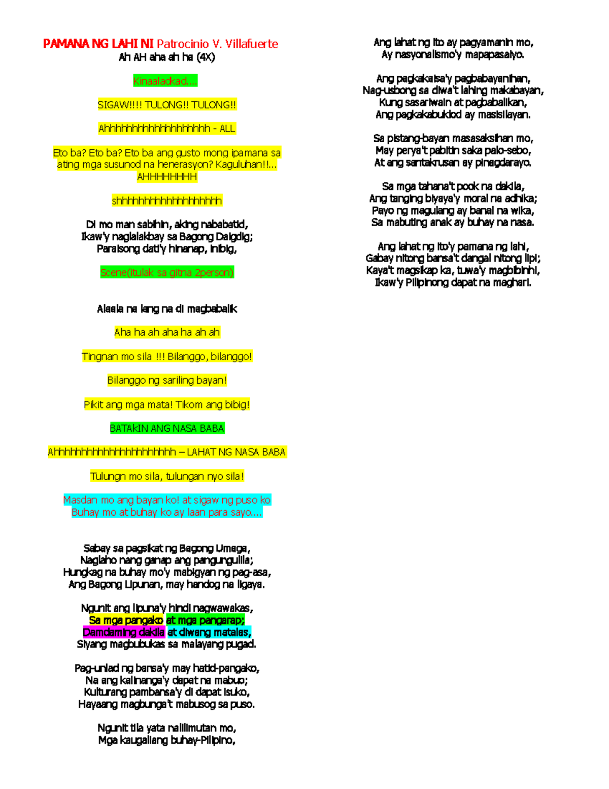 Pamana NG LAHI NI Patrocinio V - PAMANA NG LAHI NI Patrocinio V ...