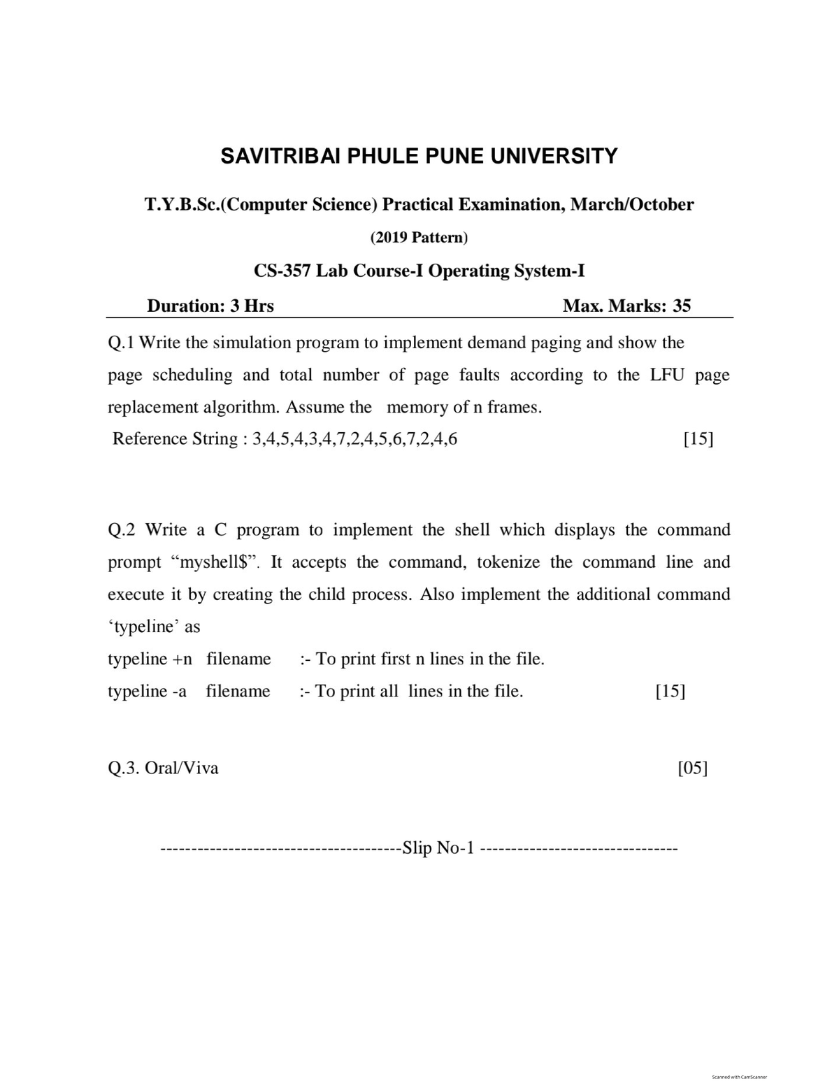 T.Y.B.Sc. CS-357 practicalslips - Bsc (computer science) - Studocu