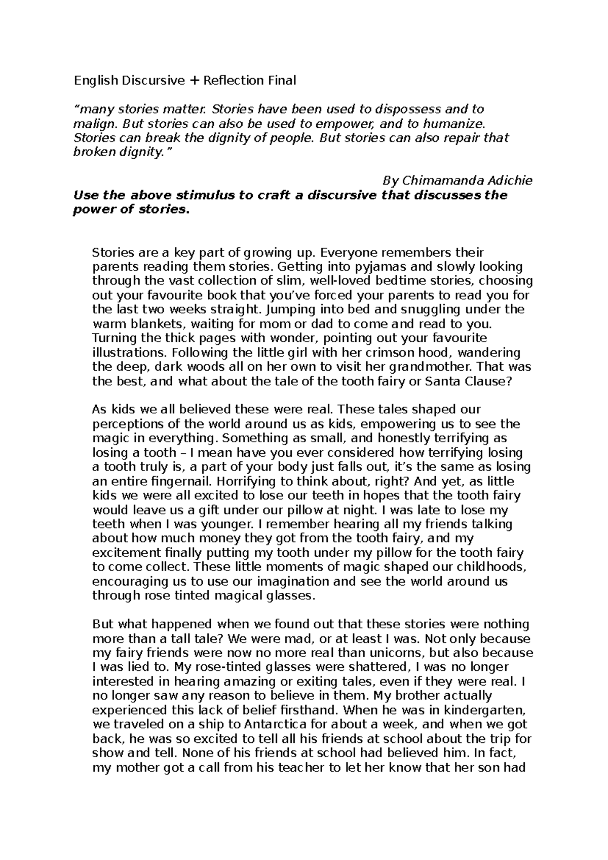 English Discursive + Refection - English Discursive + Reflection Final ...