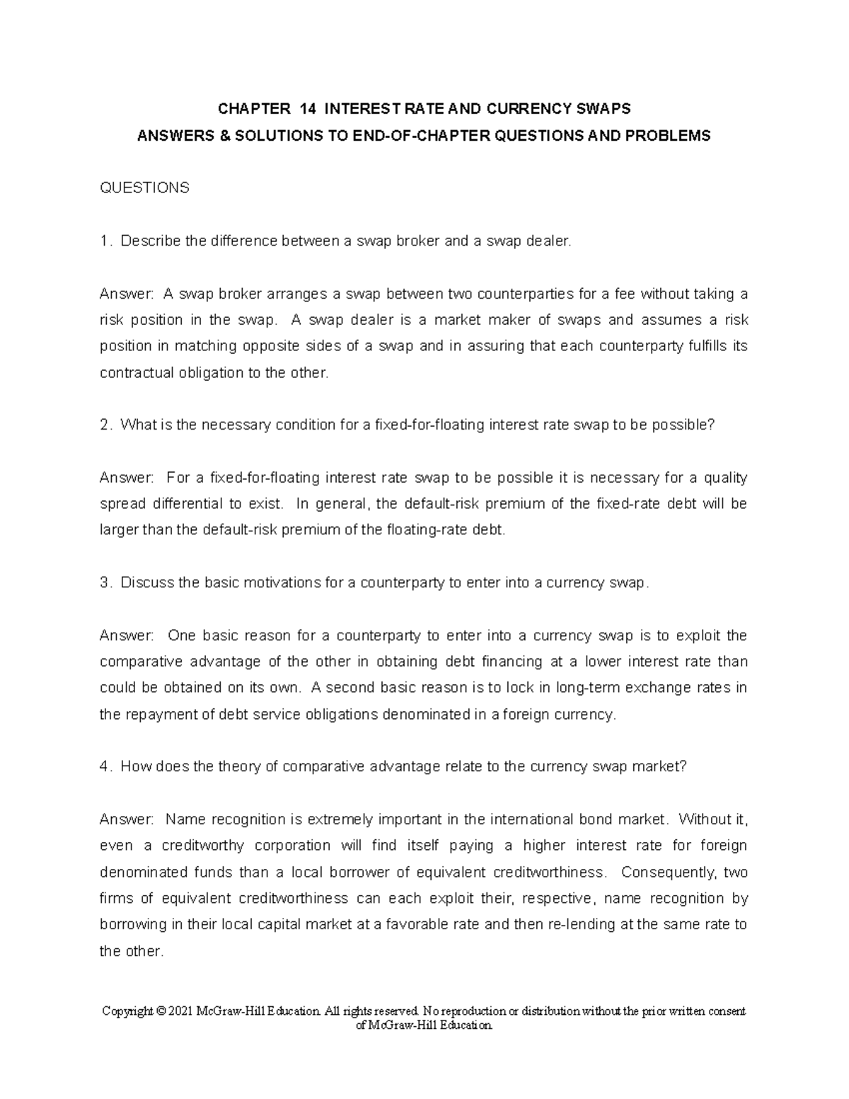 [Chapter 14 solution manual]International Financial Management 9th ...