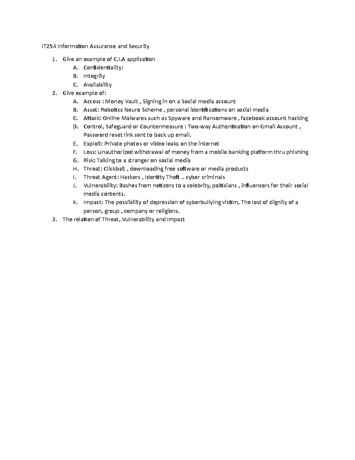 Assignment 1 - 011423 - Introduction to Data Security - IT254 ...