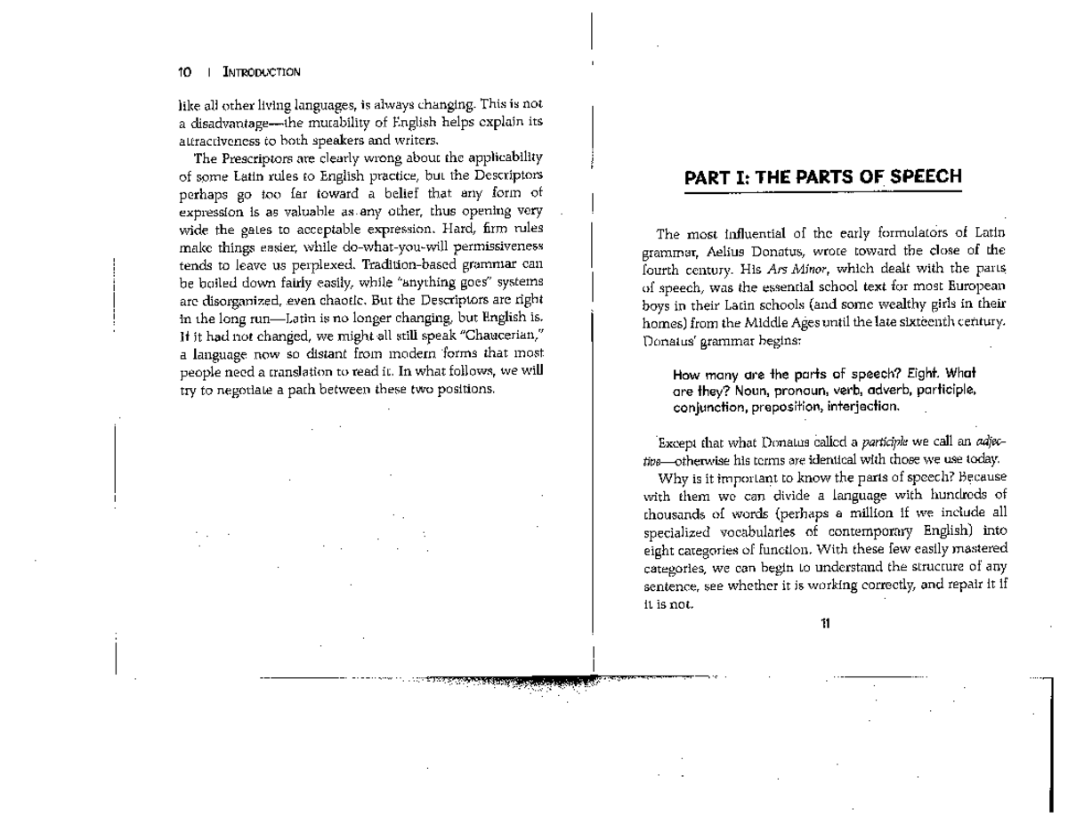 Parts of speech - notes - ILAS 2350 - Studocu