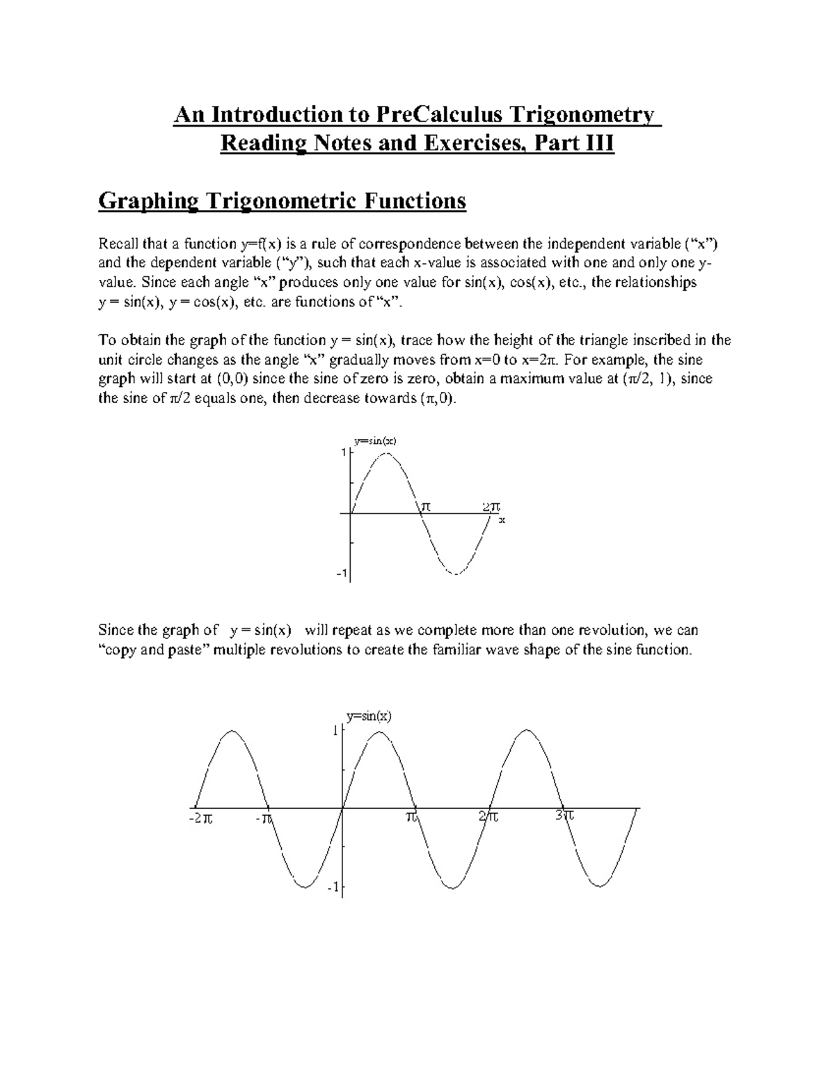 part 3 of my trigo notes - An Introduction to PreCalculus Trigonometry ...
