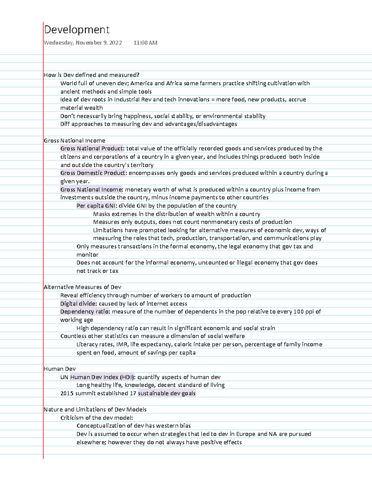 Development in Human Geography - How is Dev defined and measured? World ...