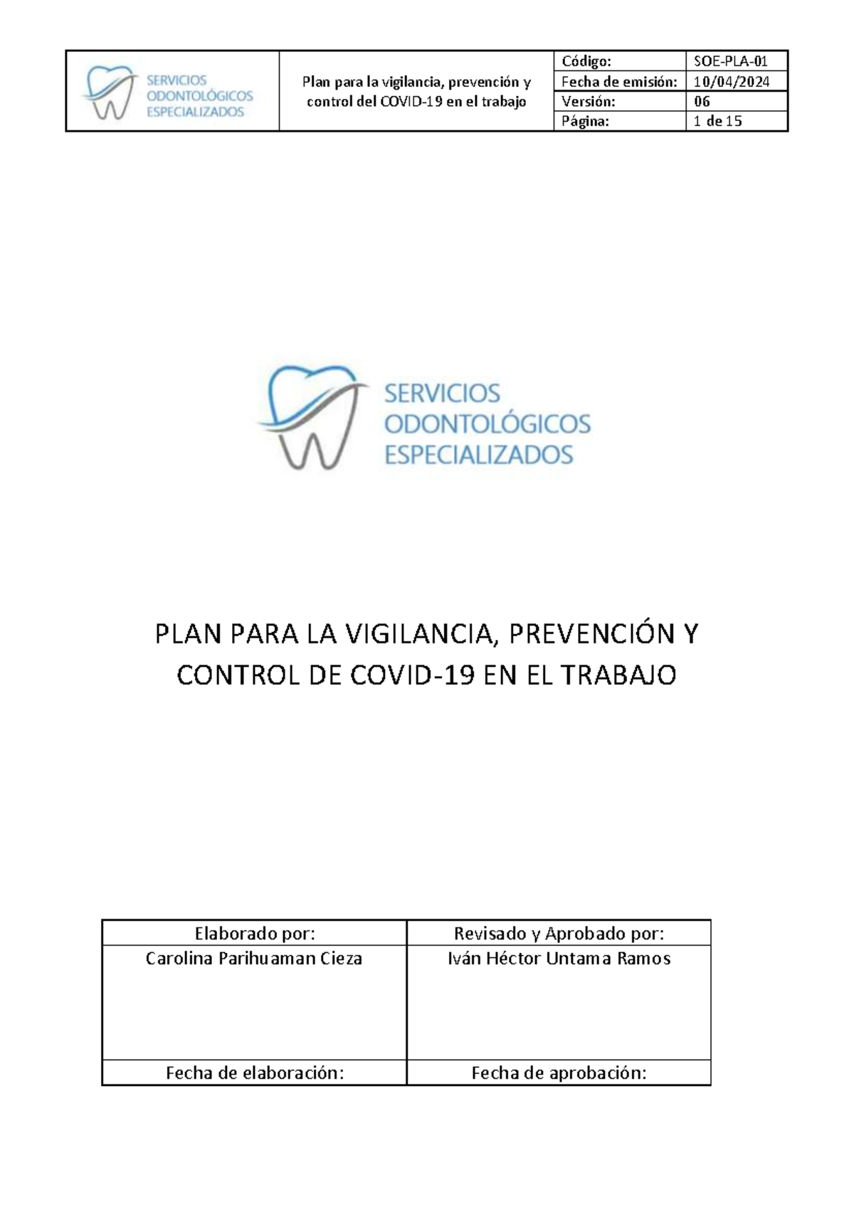 PLAN Covid-19 Untama 2024 - Plan para la vigilancia, prevención y ...