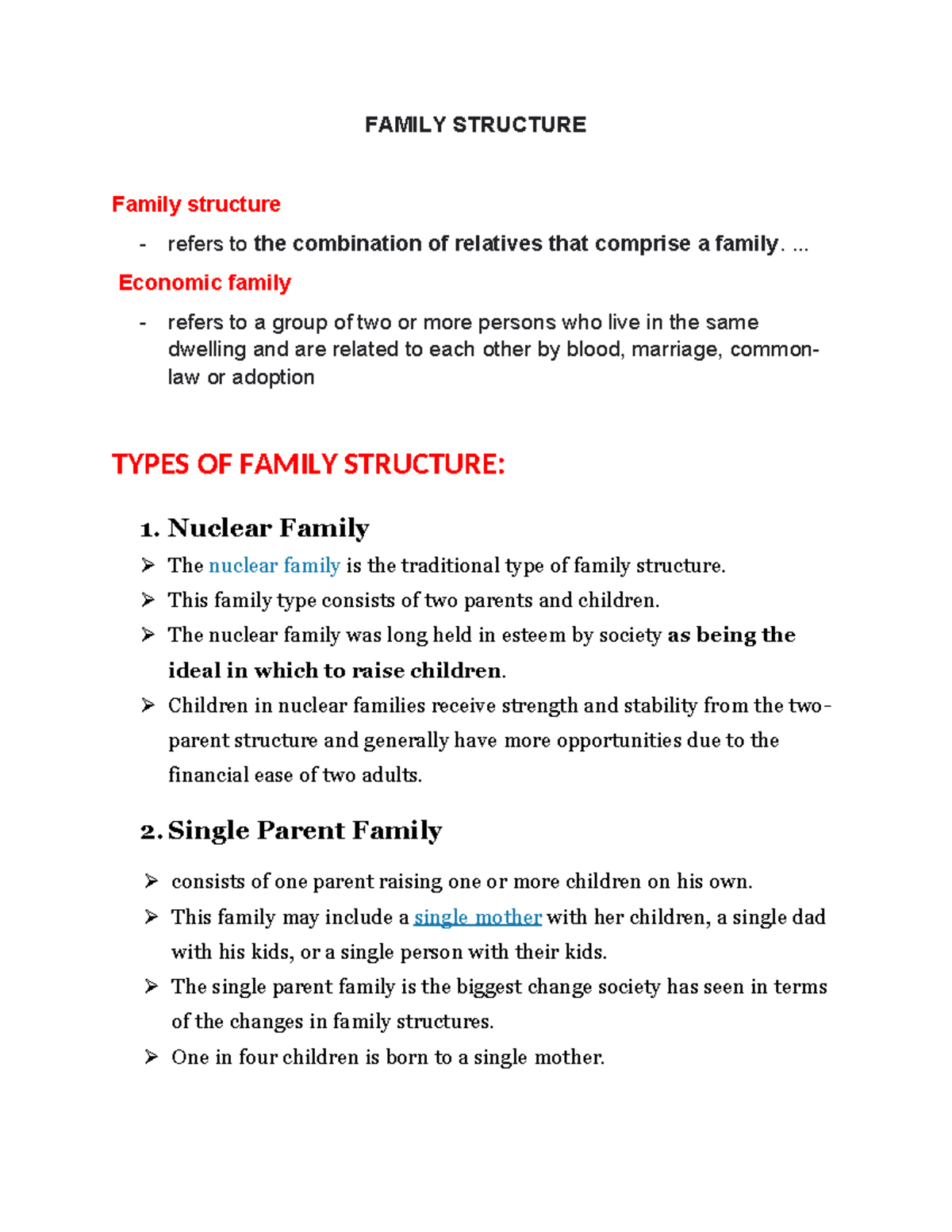 Family- Structure - n/a - FAMILY STRUCTURE Family structure - refers to ...