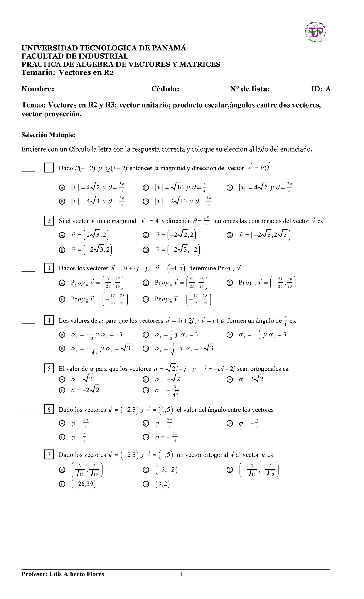 Practica 1 vec R2 - MATEMATICAS - - Studocu