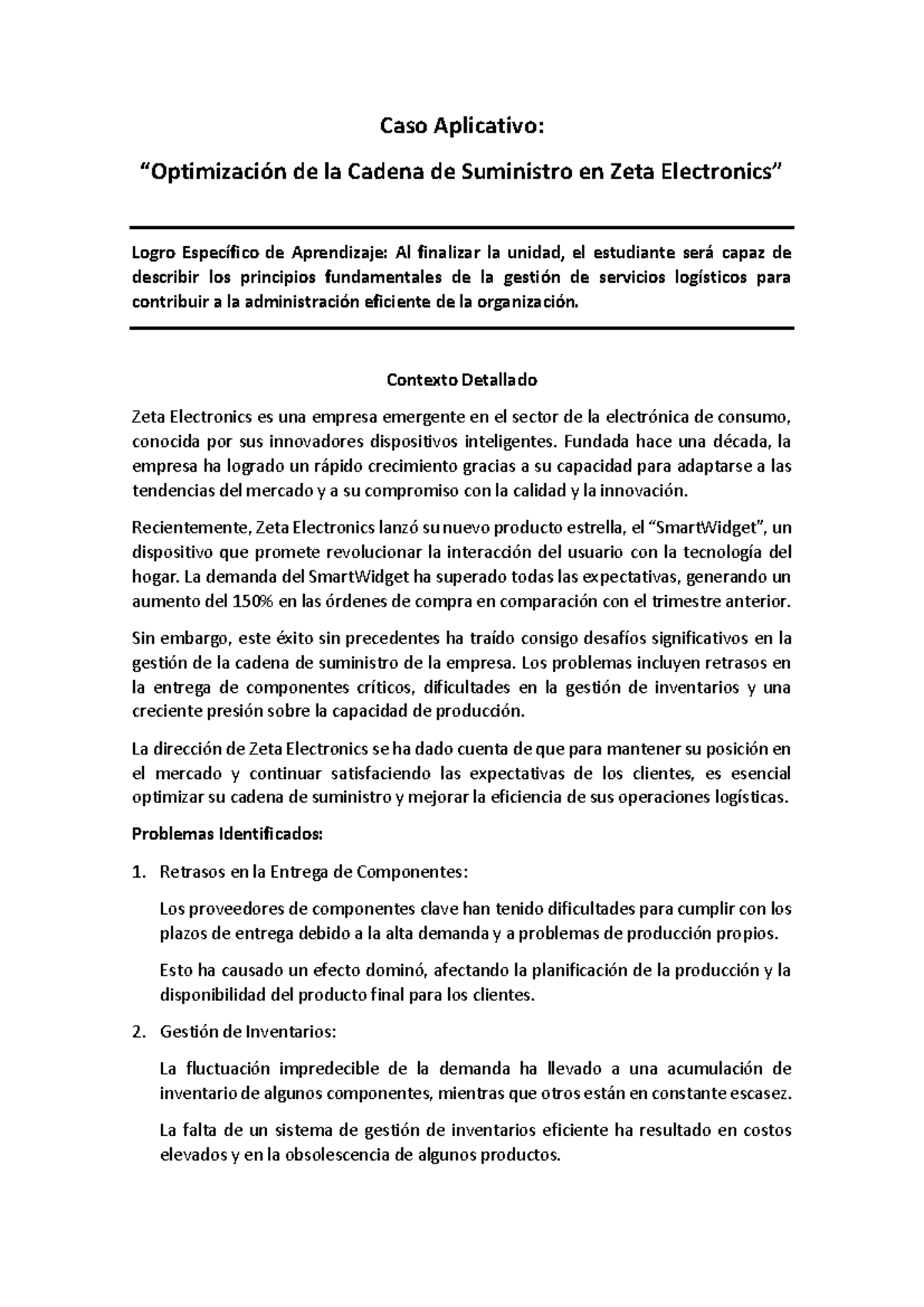 TA1 Tarea Académica 1 - sfefe - Caso Aplicativo: “Optimización de la ...