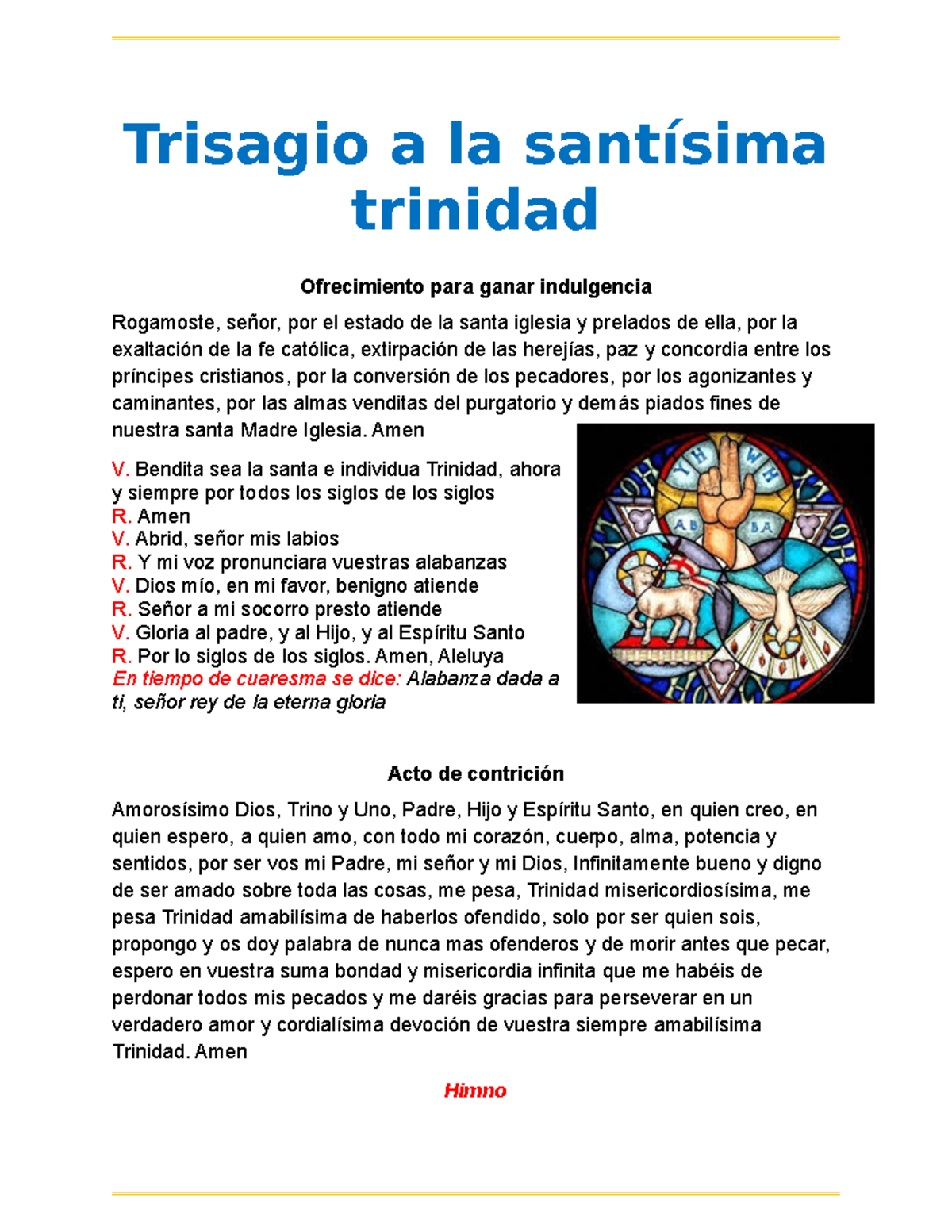 Trisagio a la santisima trinidad - Trisagio a la santísima trinidad ...