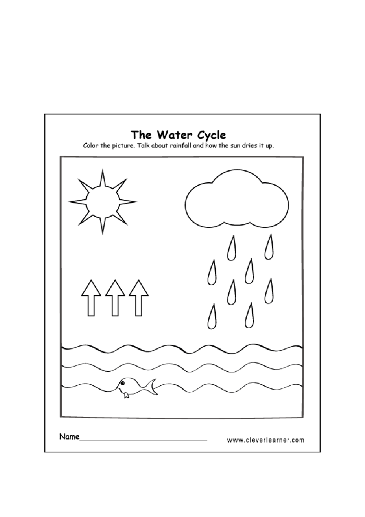 Grade R WEEK 6 TERM 3 - weekly plan - The Water Cycle Color the picture ...
