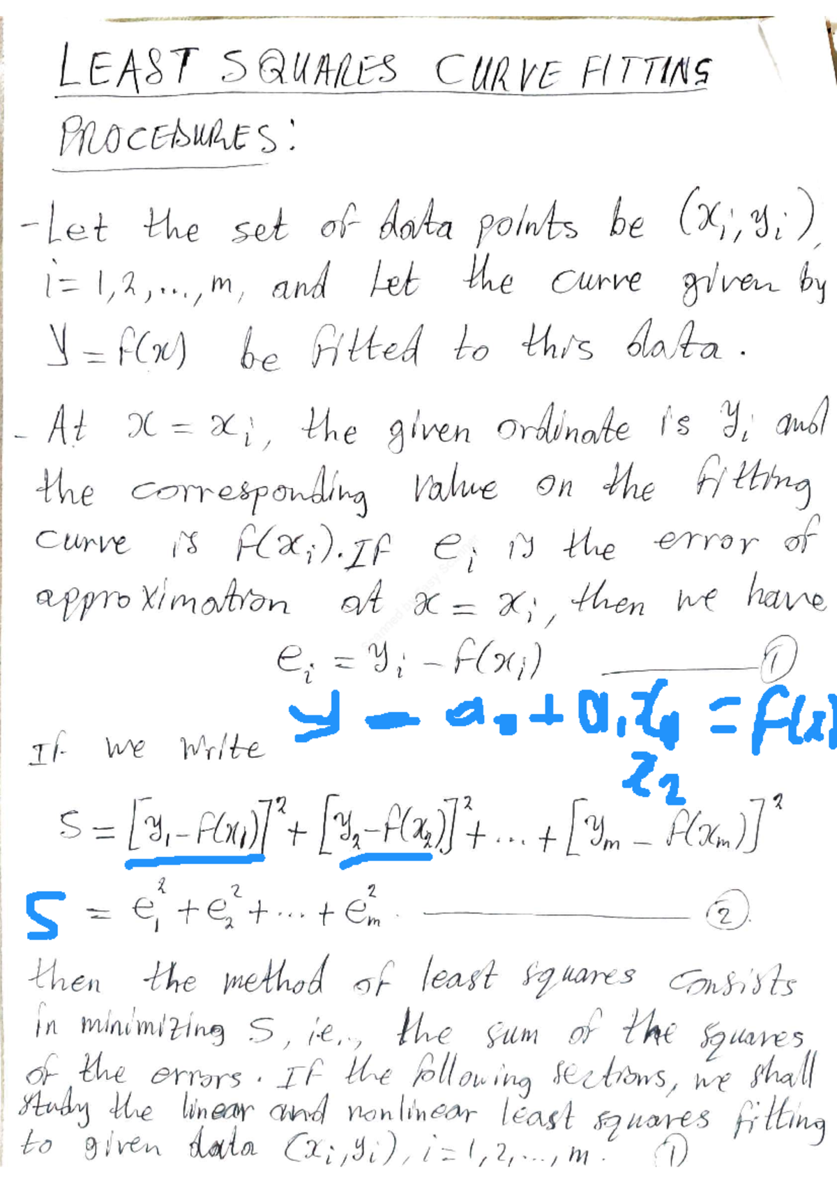 Least Squeres Curve Fitting - SAPM011 - Studocu