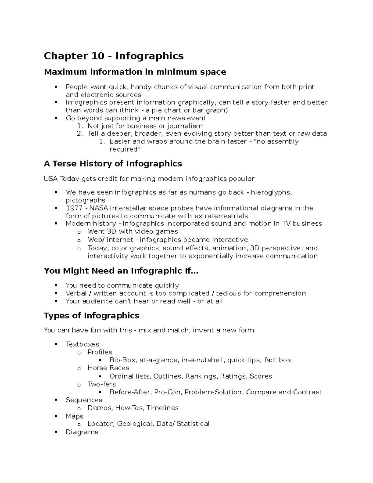 Chapter 10 SMAD 201 - Chapter 10 - Infographics Maximum information in ...