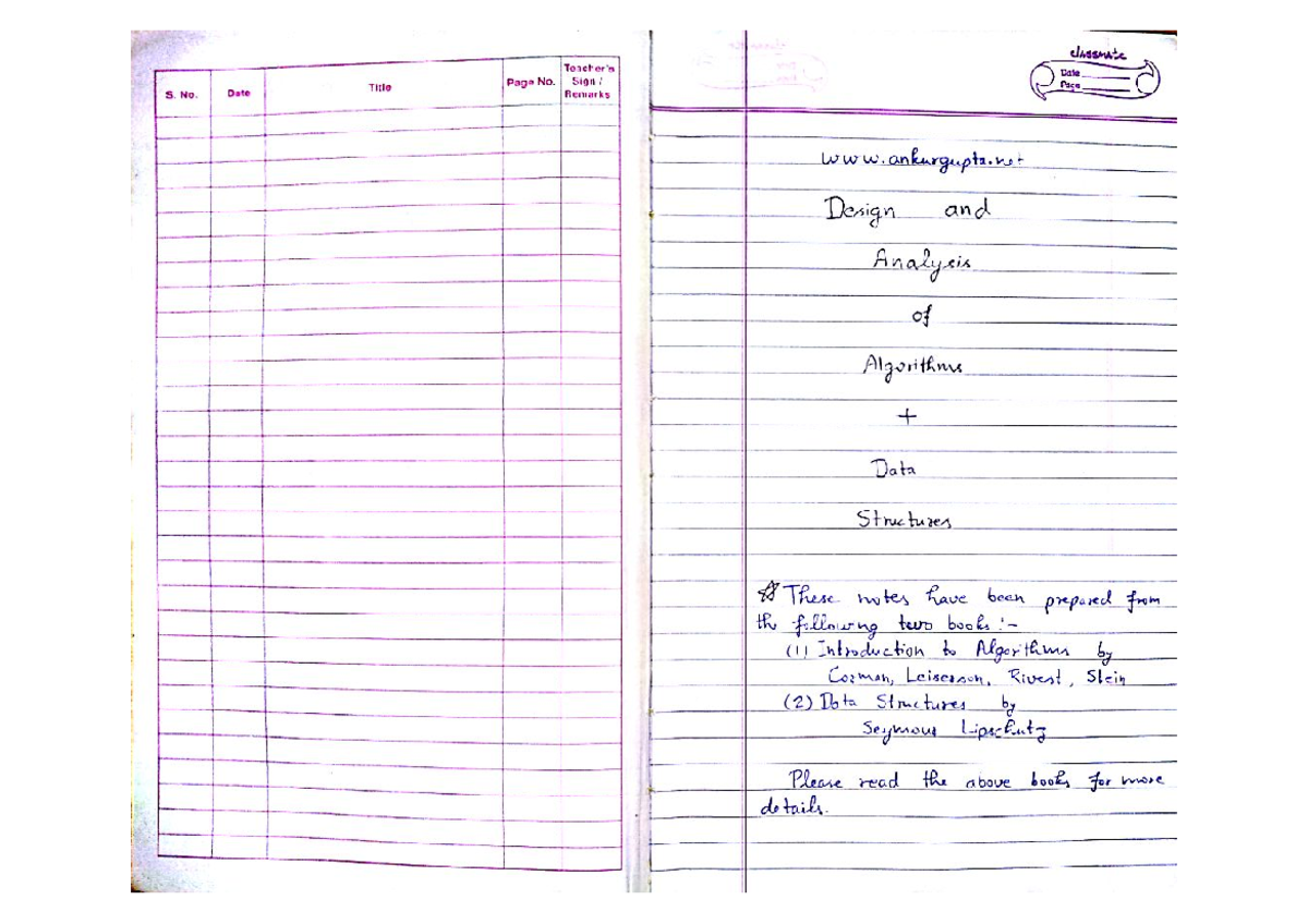 DAAand DS - Books - B.tech - Studocu