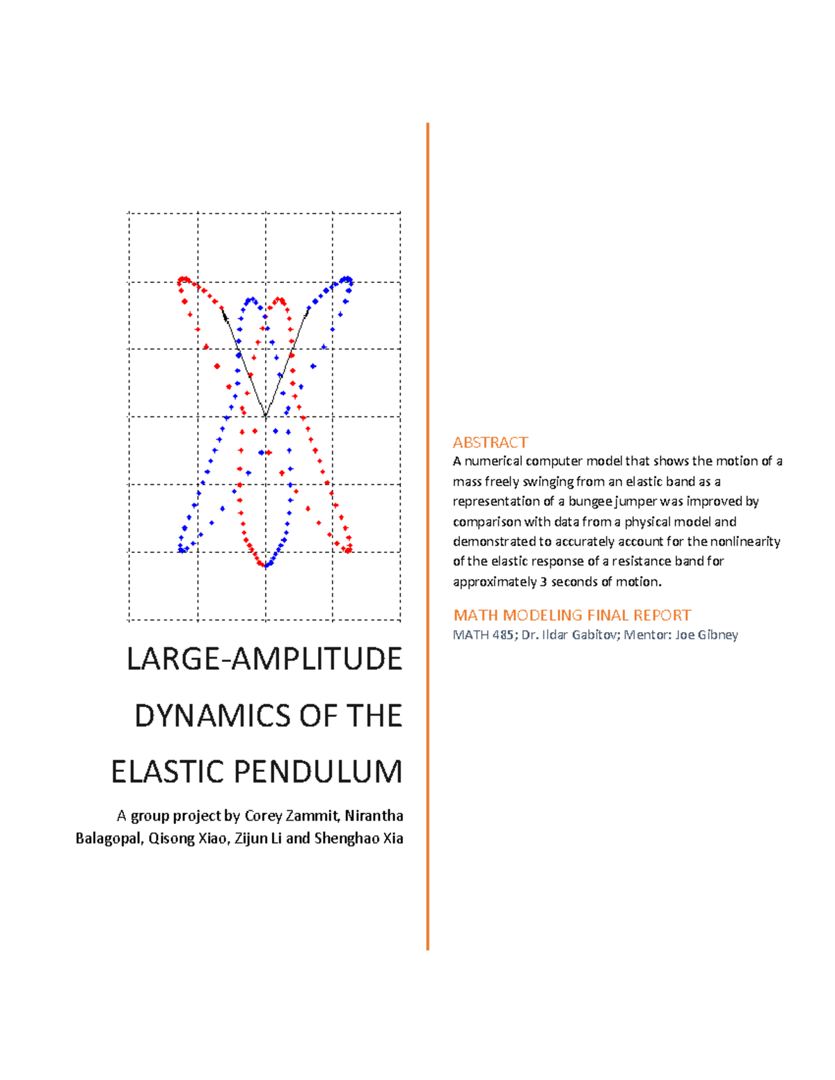 Elastic Pendulum Final Report - ABSTRACT A numerical computer model ...