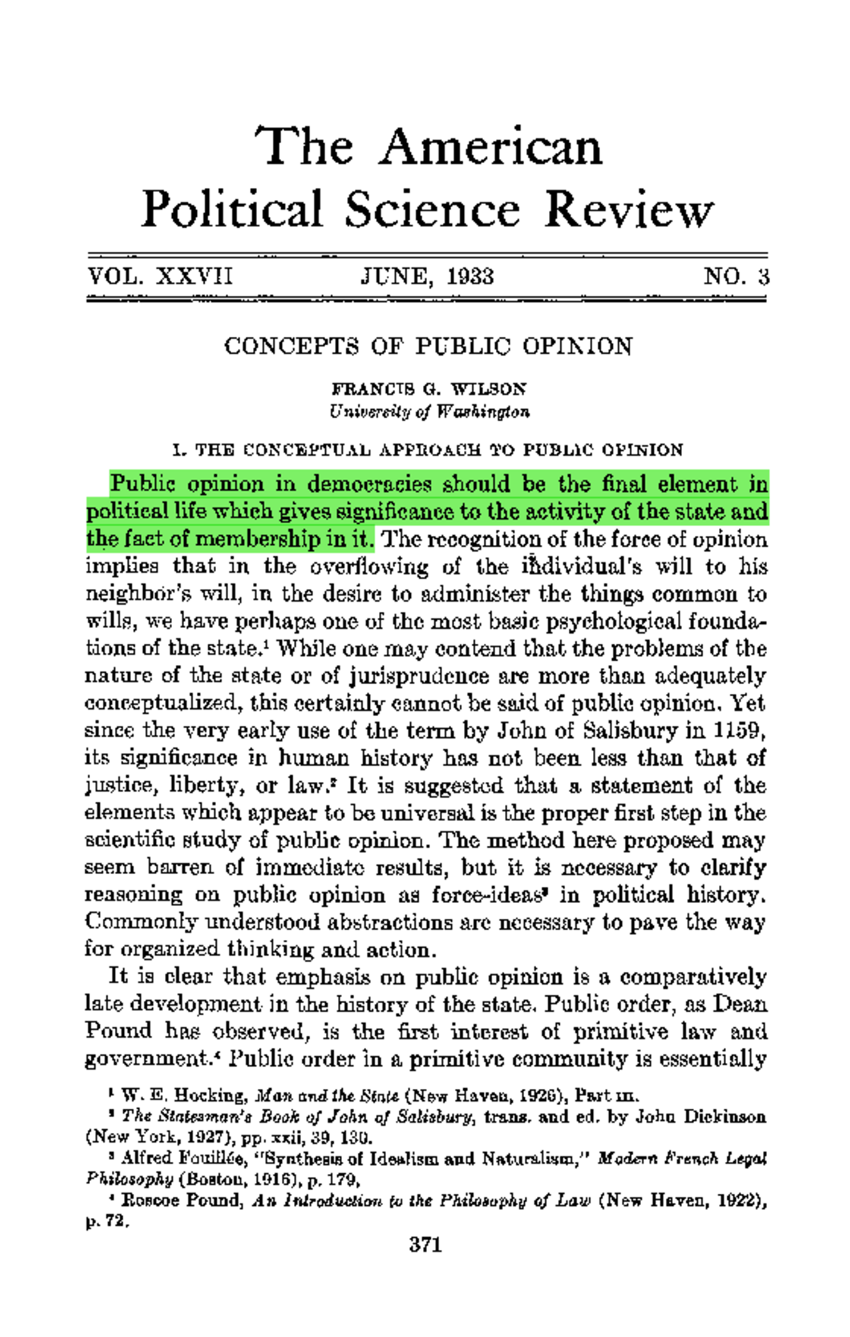 1. Concepts OF Public Opinion - The American Political Science Review ...