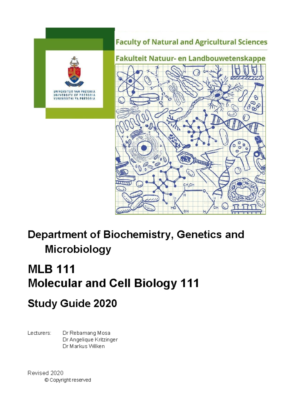 2020 MLB 111 Study Guide Final - Department of Biochemistry, Genetics ...