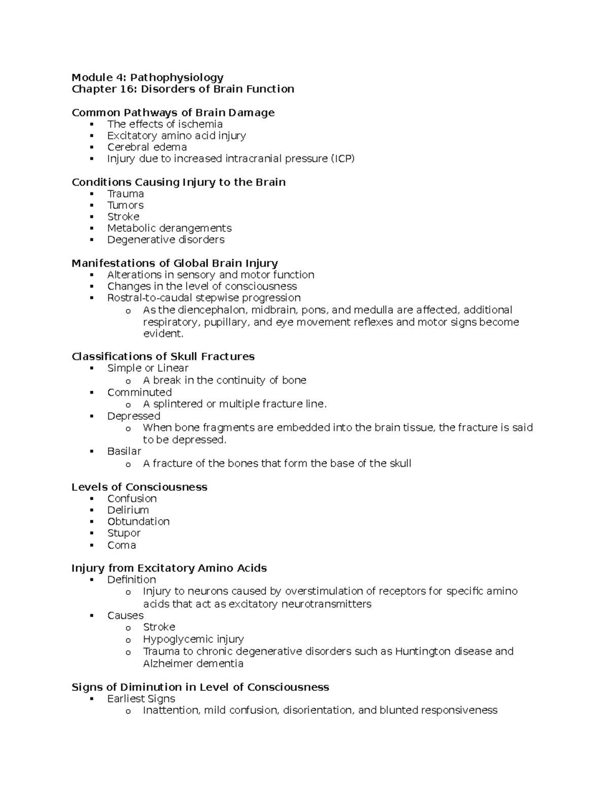 Ch16Notes - Dr.Doak Nursing Patho - Module 4: Pathophysiology Chapter ...