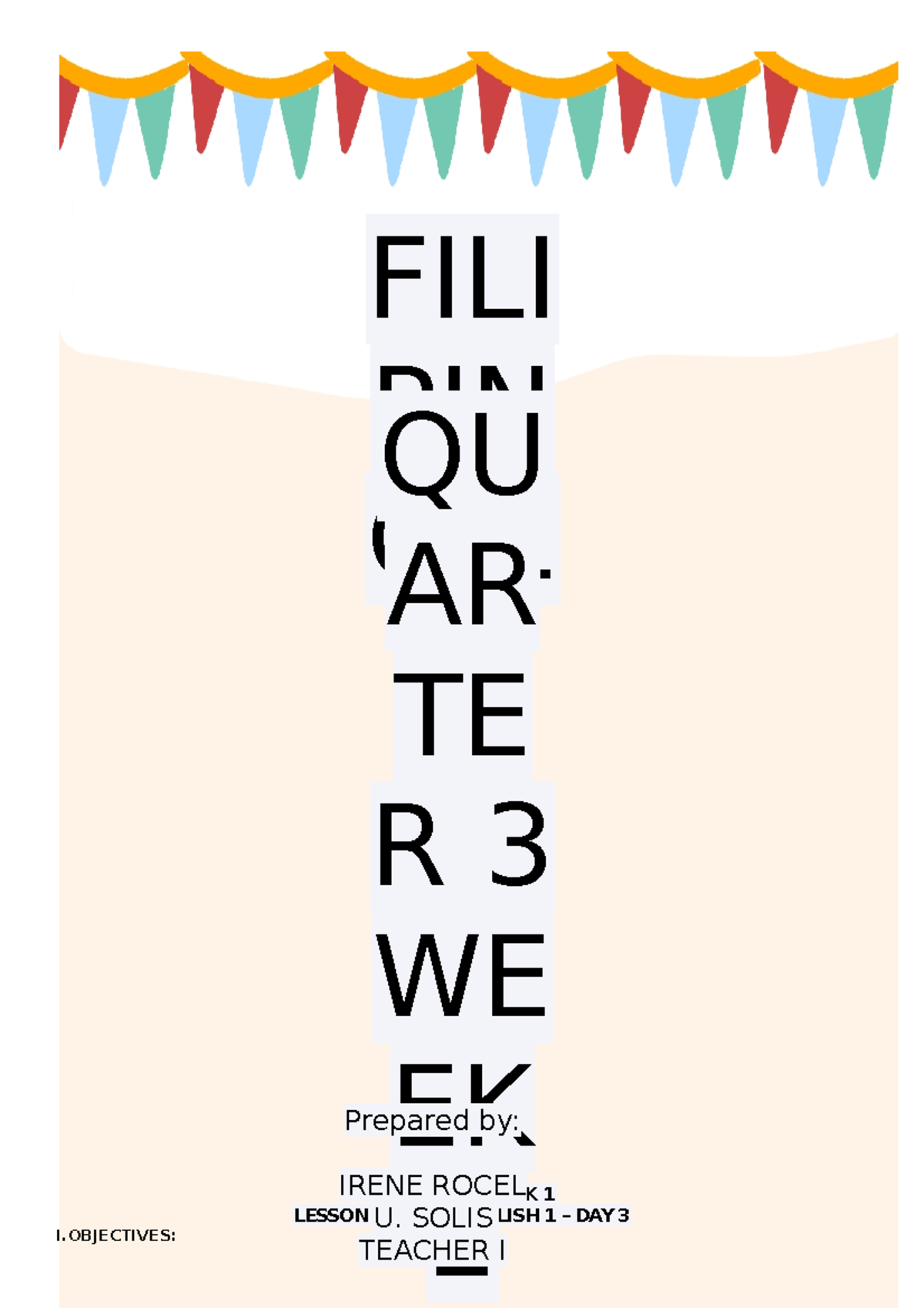 Lesson-PLAN-IN- English-3rd quarter WEEK 2 - QUARTER 3 WEEK 1 LESSON ...