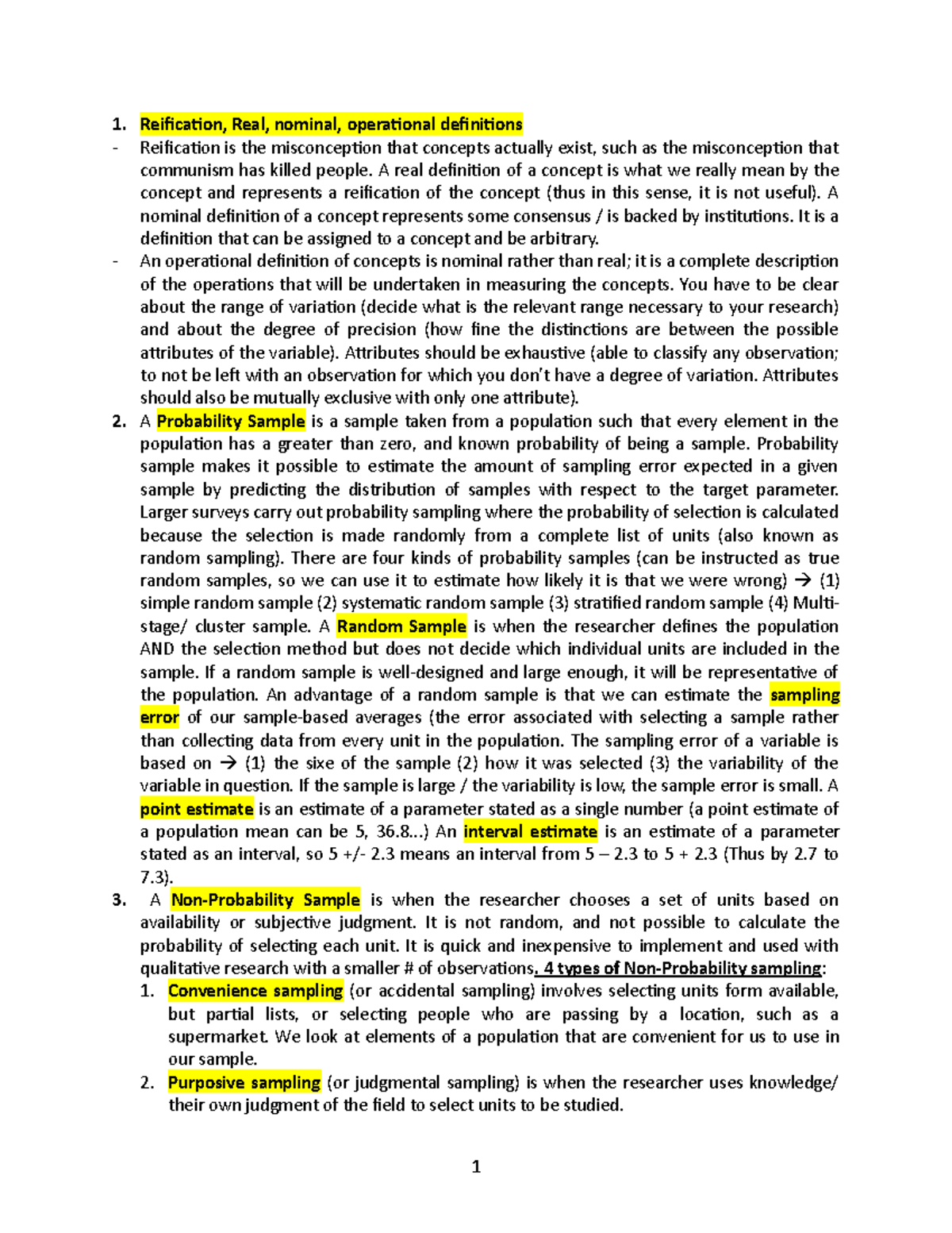 Class Notes 3 - Reification is the misconception that concepts actually ...