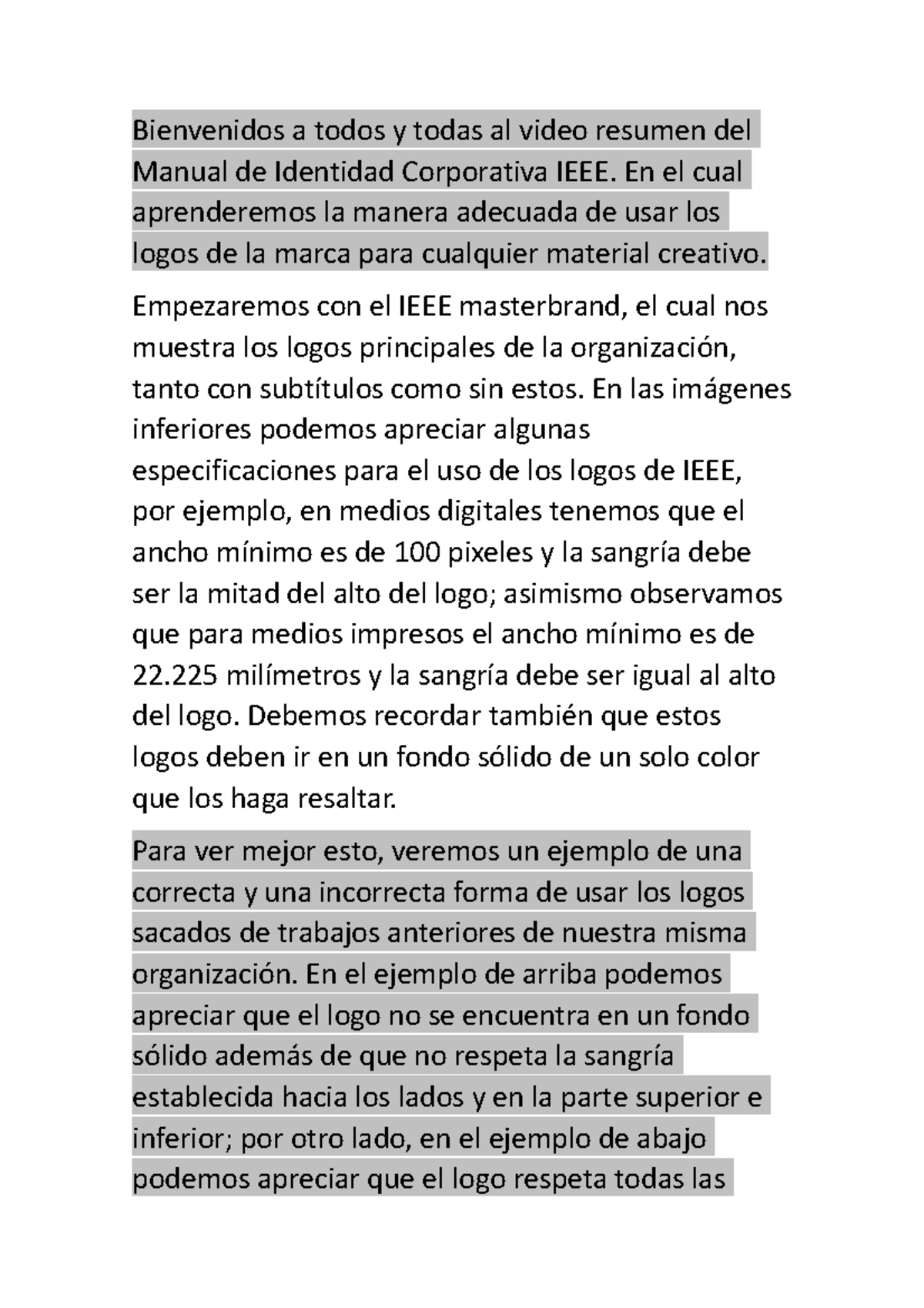 Bienvenidos a todos y todas al video resumen del Manuel de Identidad ...