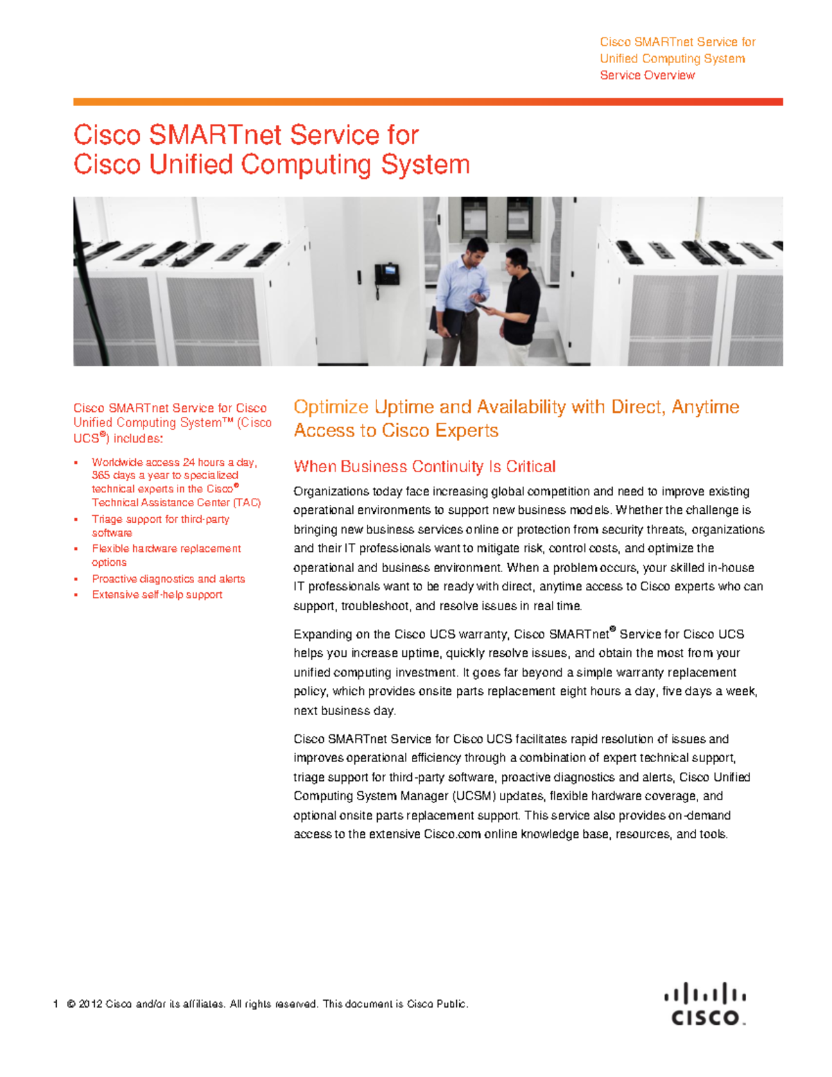 Cisco Smartnet Service for Cisco Unified Computing System Overview - 1 ...