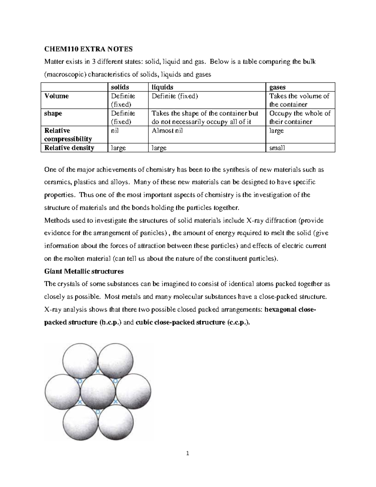 CHEM110 Extra Notes - Copy - CHEM110 EXTRA NOTES Matter exists in 3 ...