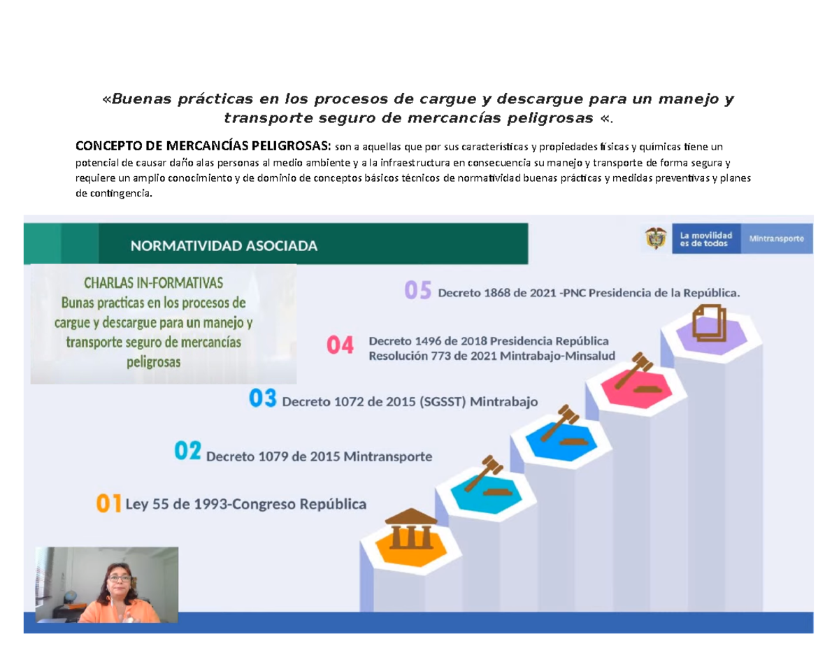 Buenas prácticas en los procesos de cargue y descargue para un manejo y ...