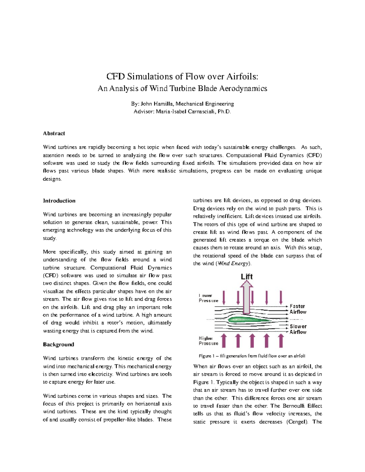 John-hamilla-paper - Tech - CFD Simulations of Flow over Airfoils: An ...