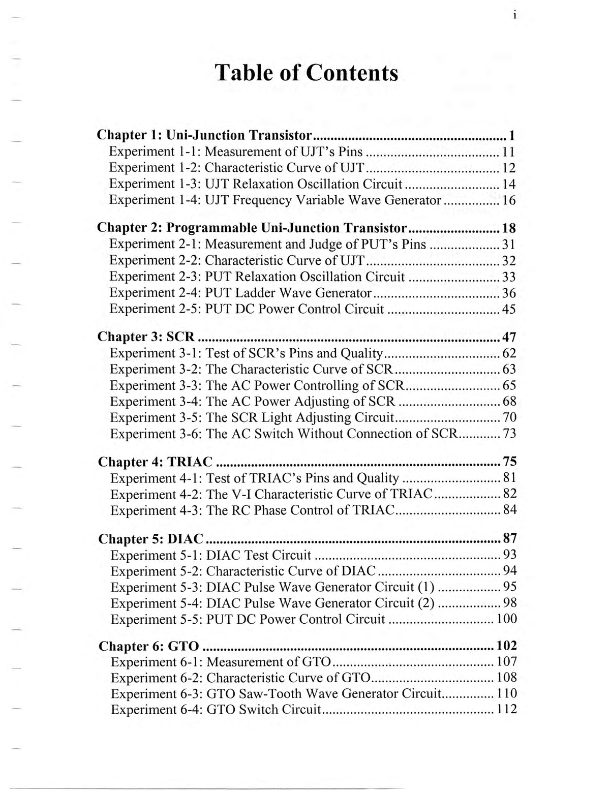 EEC-2000 0 I Industrial electronics Lab - 1 • Table of Contents ...