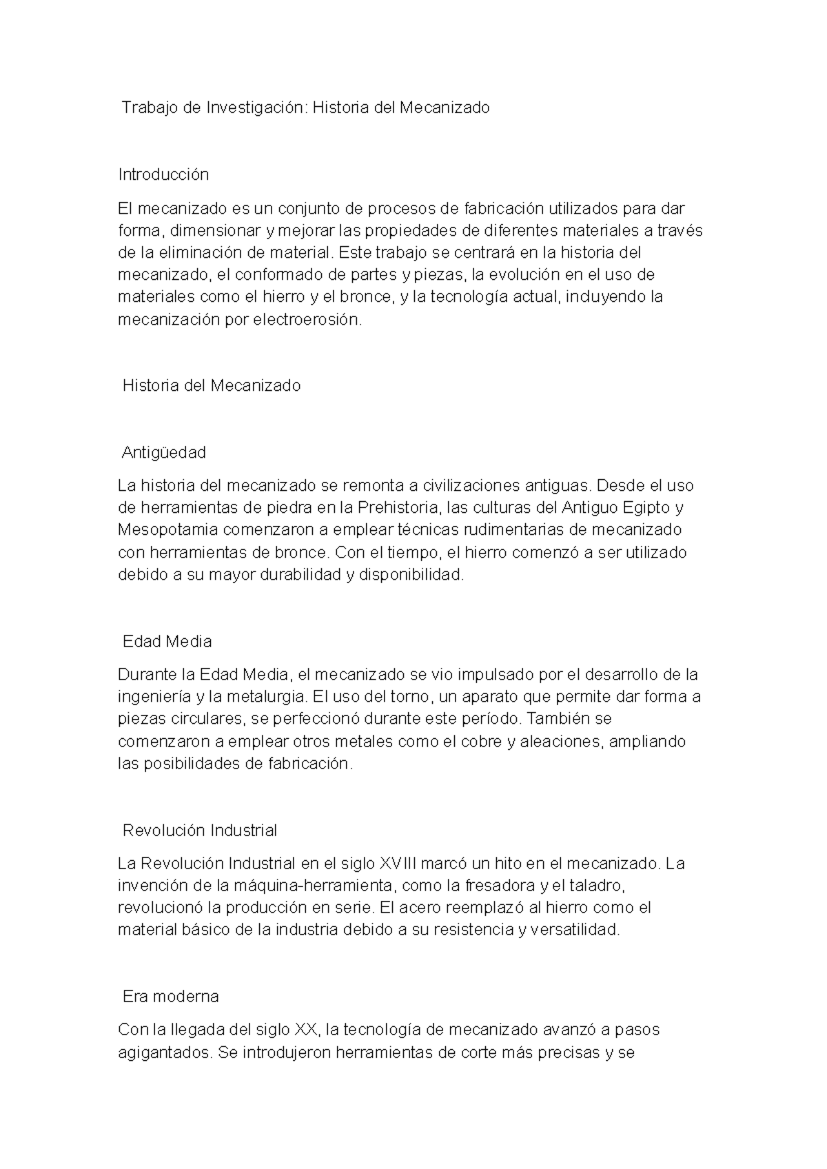 Documento - Jdhdf - Trabajo de Investigación: Historia del Mecanizado ...