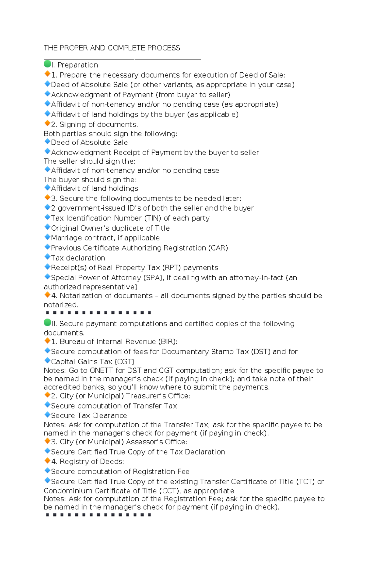 Steps Transfer Property Title - THE PROPER AND COMPLETE PROCESS - Studocu