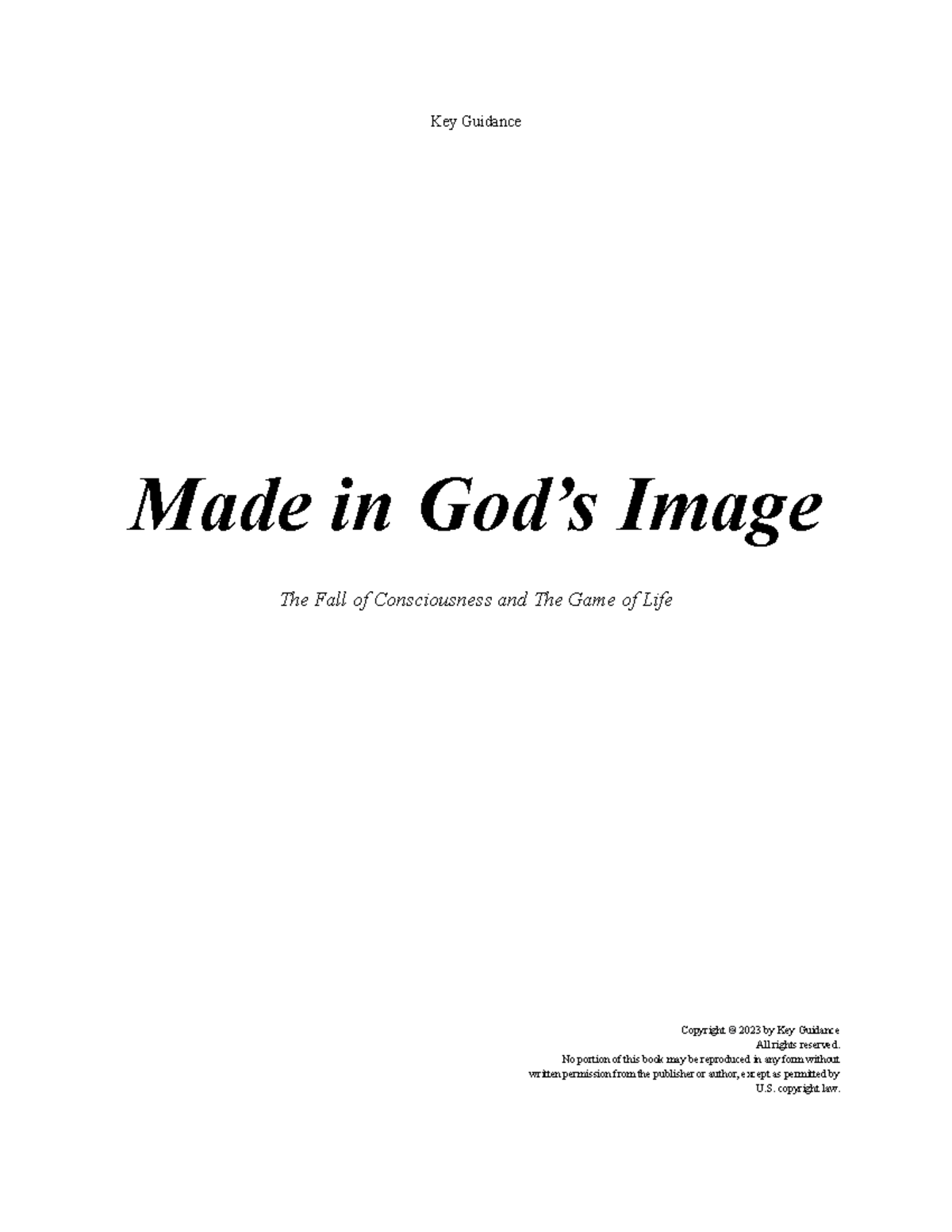 Made in Gods Image - Key Guidance Made in God’s Image The Fall of ...