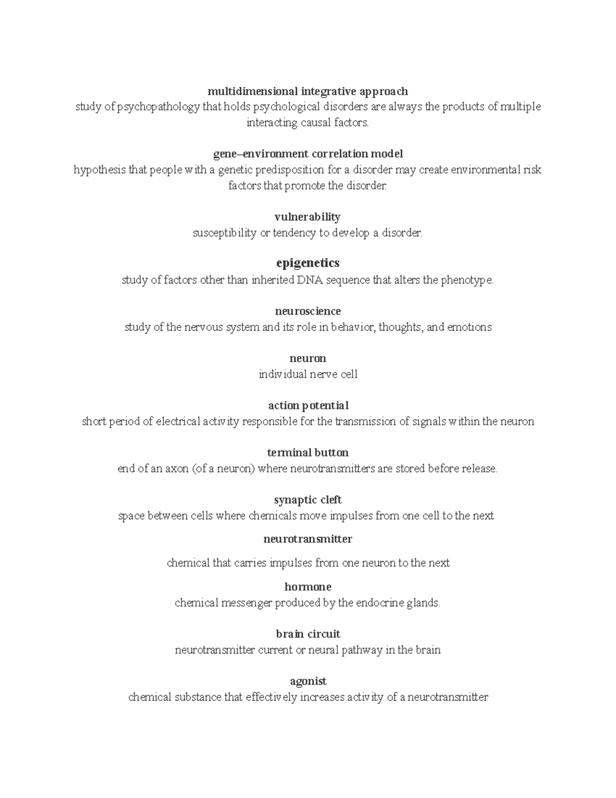 Abnormal psy study guide - multidimensional integrative approach study ...