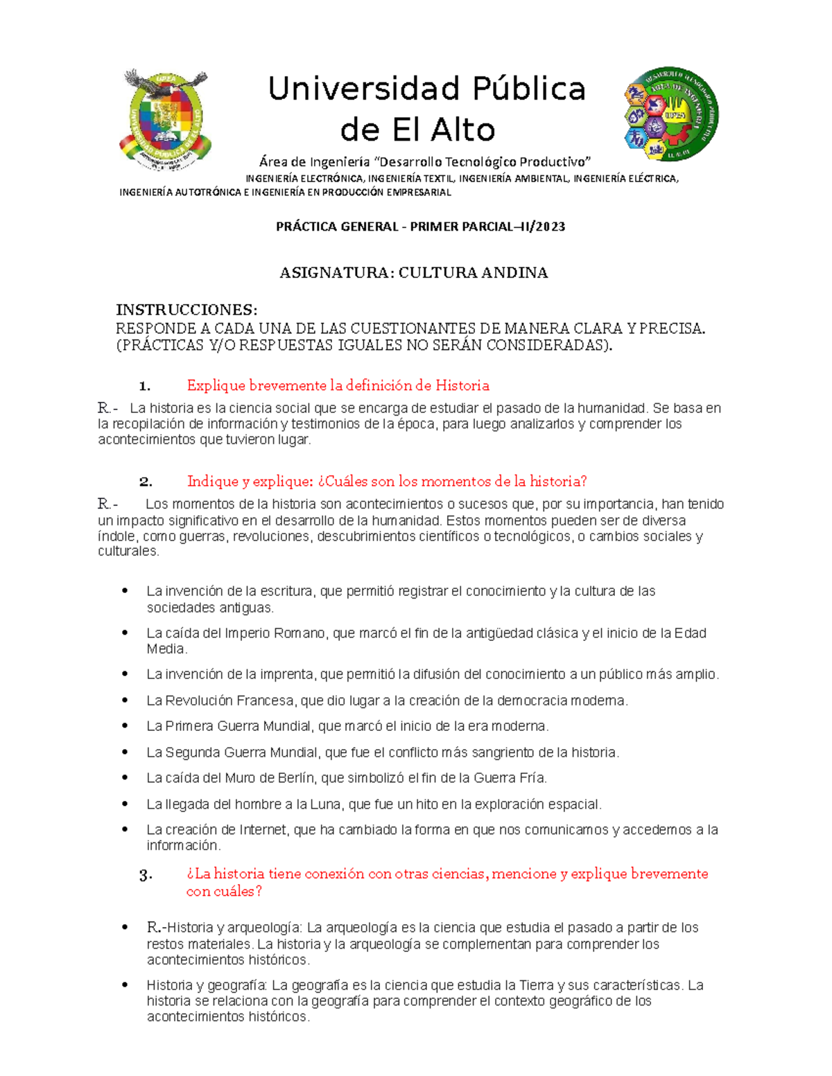 practica de cultura andina - Universidad Pública de El Alto Área de ...