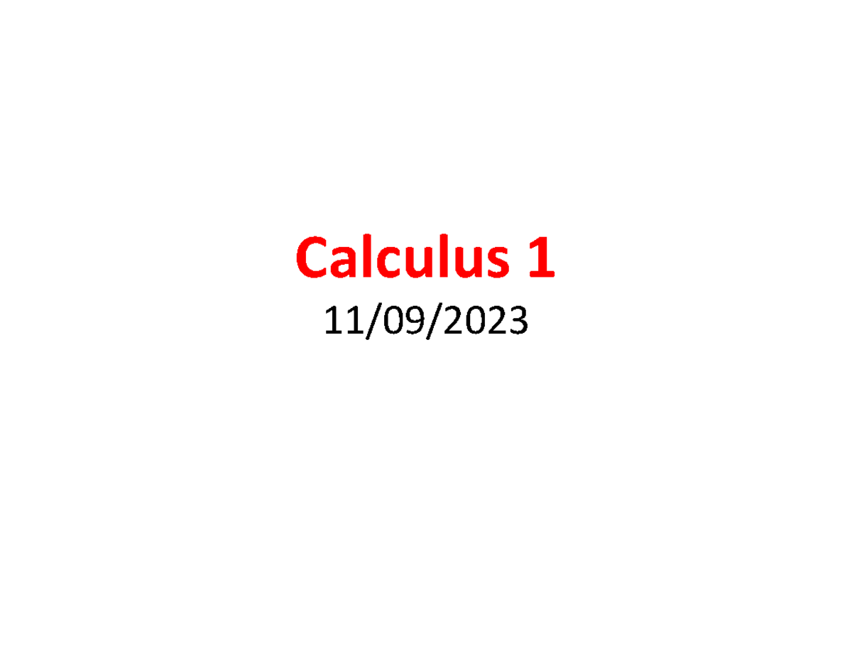 Slide chapter 1 Calculus 1 - Calculus 1 11/09/ CHAPTER 1: FUNCTIONS AND ...
