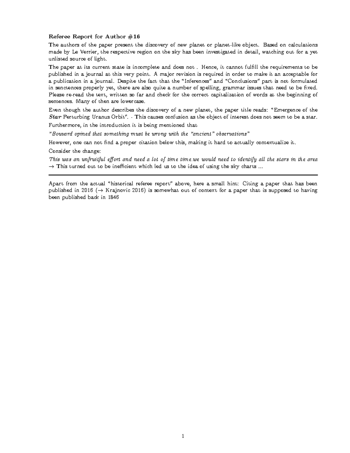 Galle 16 Referee Report 2 - Referee Report for Author # The authors of ...