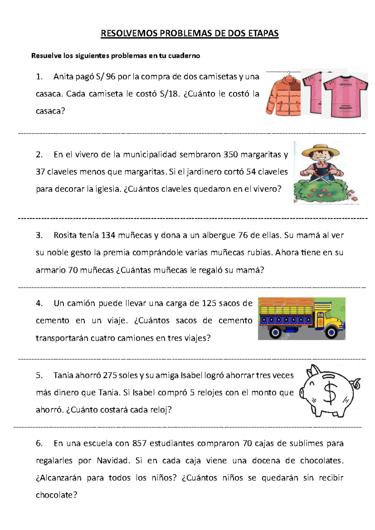 Resolvemos Problemas DE DOS Etapas - RESOLVEMOS PROBLEMAS DE DOS ETAPAS ...