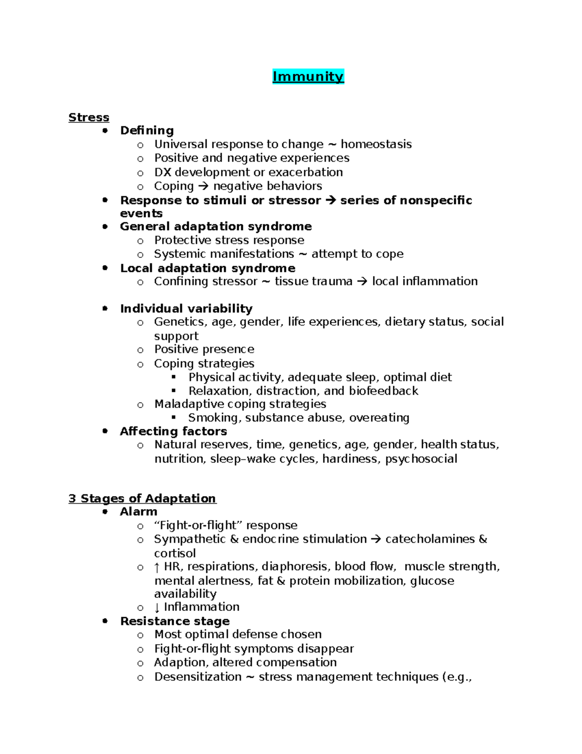 Mod 3 lesson 1 - NURS 282 - Studocu