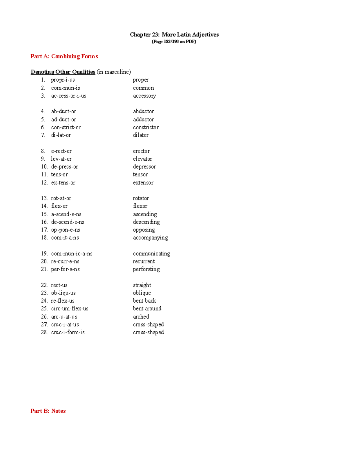 Chapter 23 More Latin Adjectives - Chapter 23: More Latin Adjectives ...