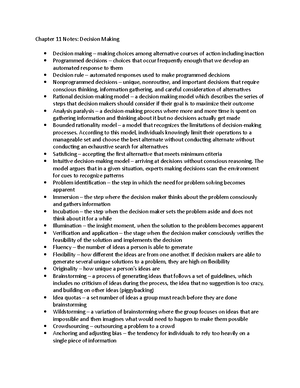 Module 6 Notes - Module 6 Notes Goals – outcome statements that define ...