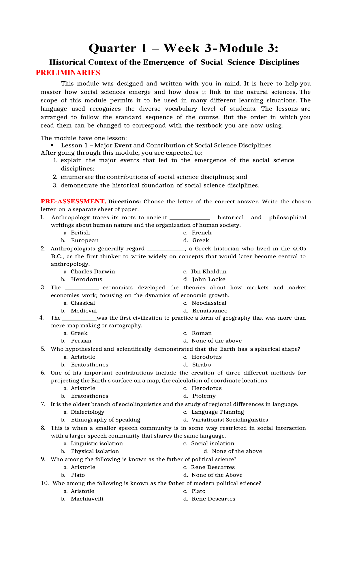 DISS mod3 - This module is not mine - Quarter 1 – Week 3-Module 3 ...