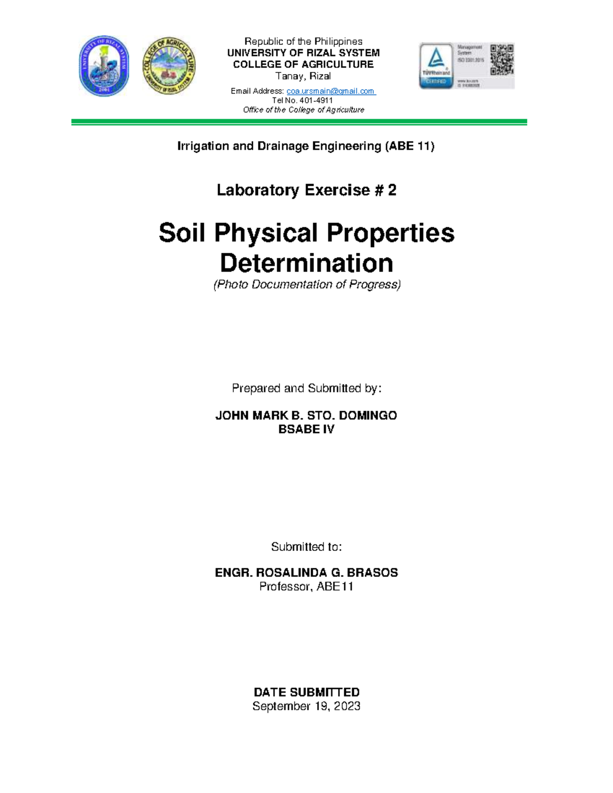 ABE Assignment _ JM - UNIVERSITY OF RIZAL SYSTEM COLLEGE OF AGRICULTURE ...