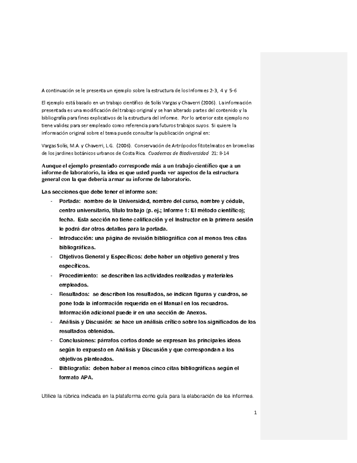 Ejemplo de Informe - apa lineamientos - A continuación se le presenta ...