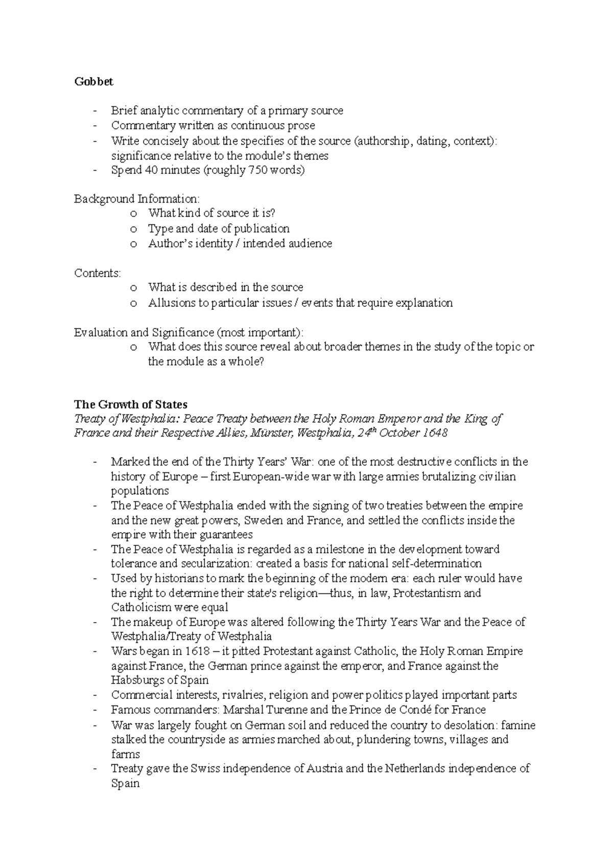 Gobbets - Gobbet Brief analytic commentary of a primary source ...