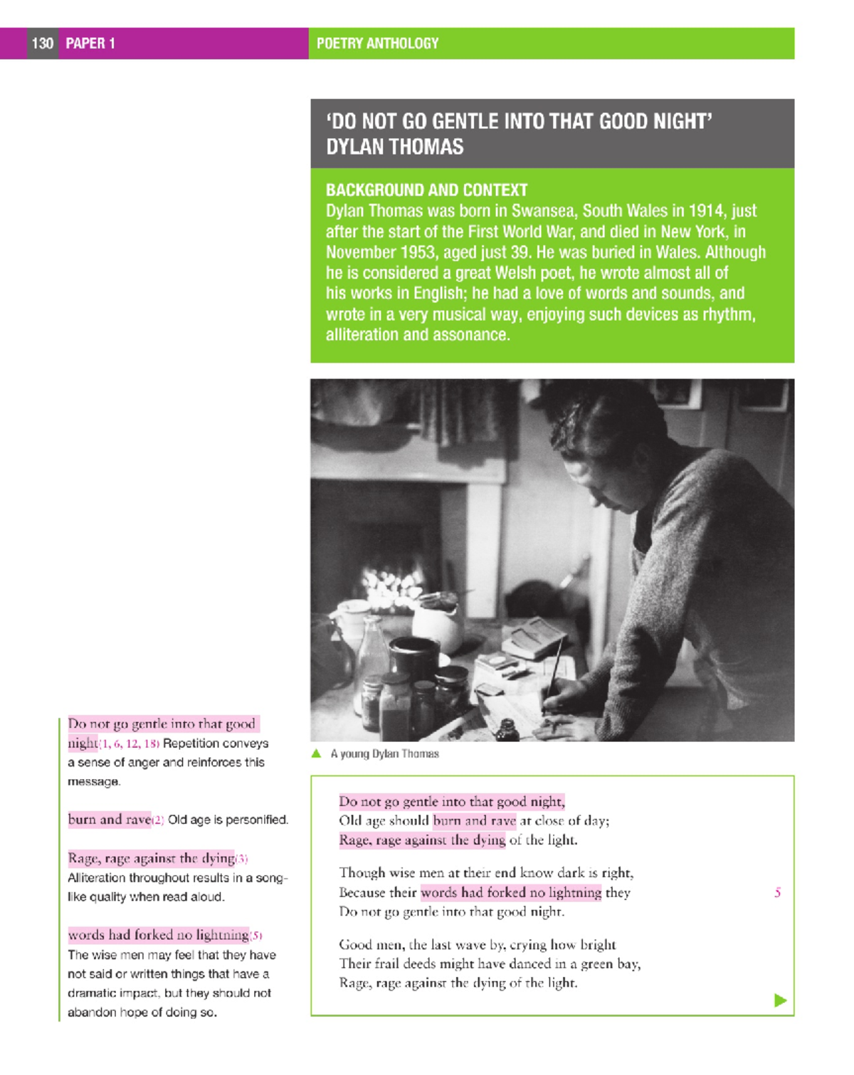 Do not go into that gentle good night - English A: Language and ...