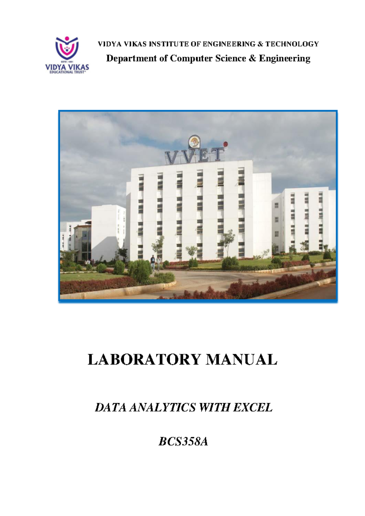 Data Analytics Manual - VIDYA VIKAS INSTITUTE OF ENGINEERING ...