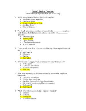BSC 1010 L Exam 2 - A comprehensive treatment of biological principles ...