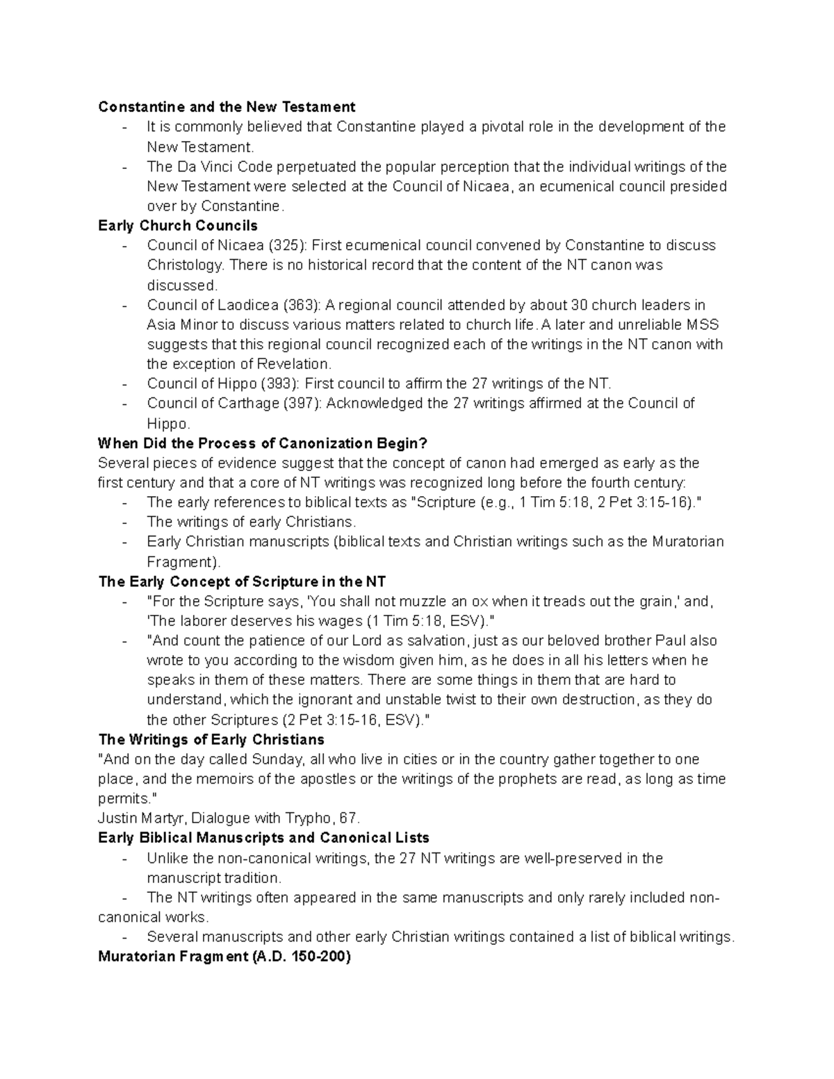 New testament notes general - Constantine and the New Testament - It is ...